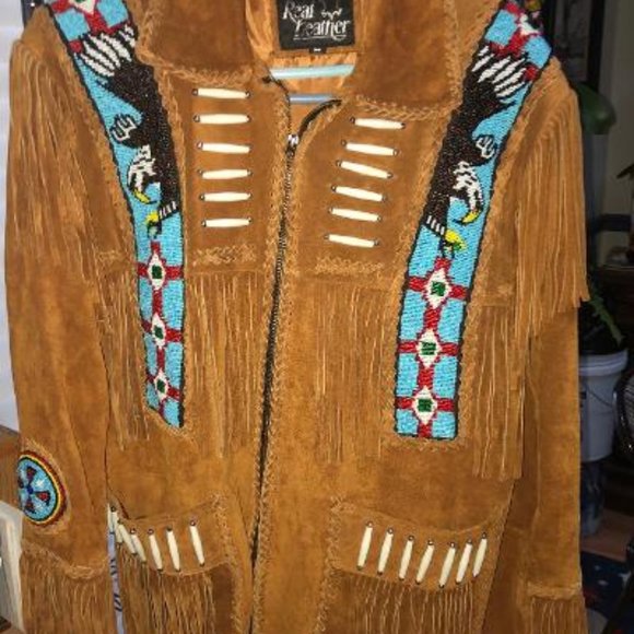 Real Leather | Jackets & Coats | Native American Mens Brown Suede ...